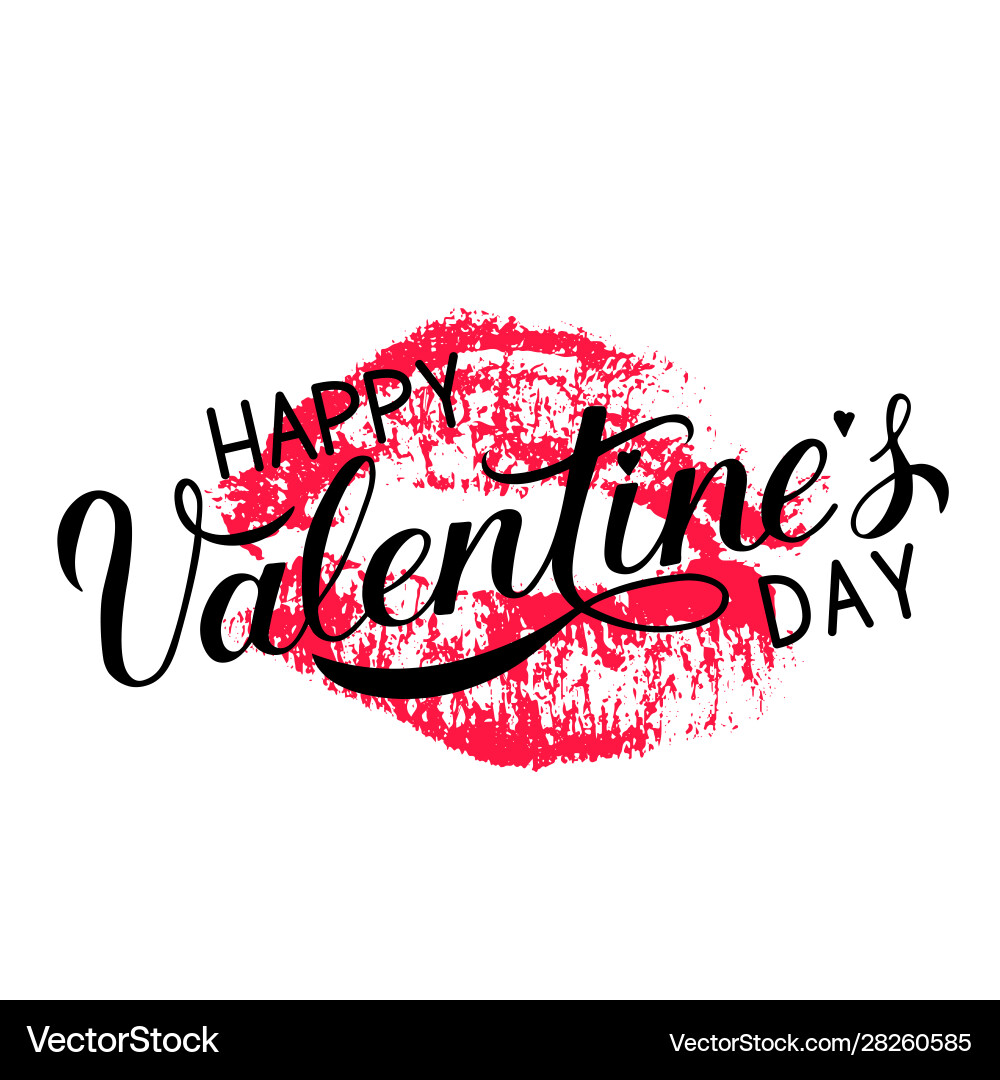 Happy valentines day calligraphy lettering Vector Image