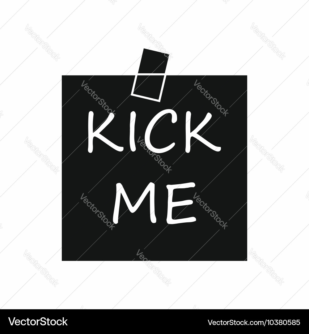 Inscription kick me icon simple style Royalty Free Vector
