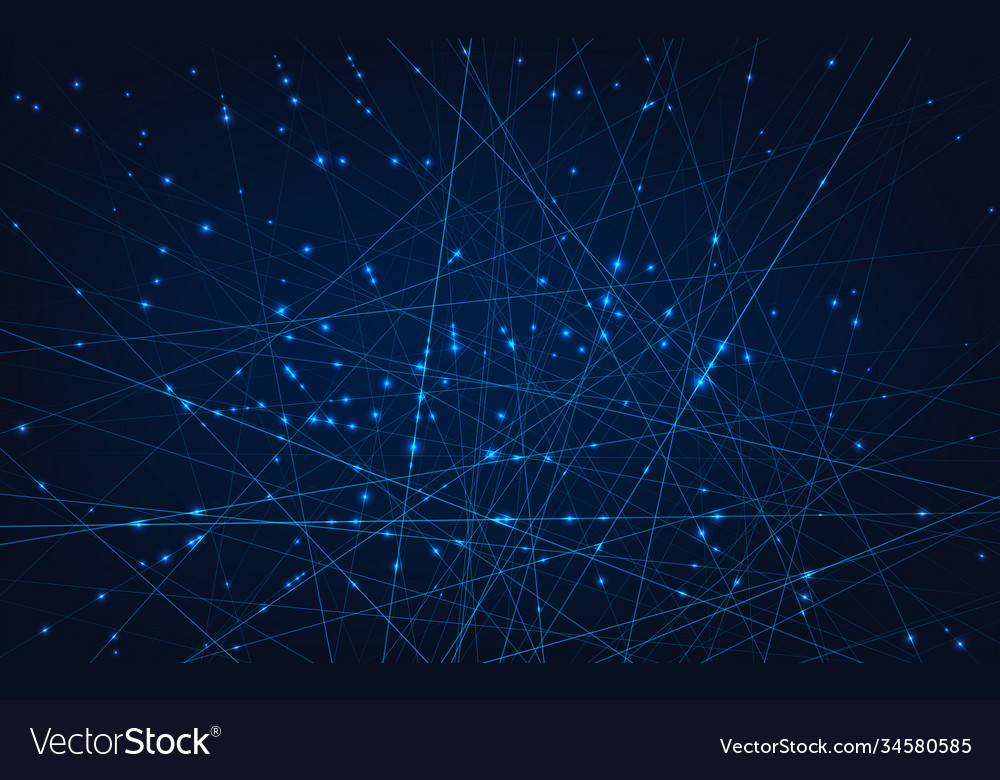Neural networks lines and nodes connected Vector Image