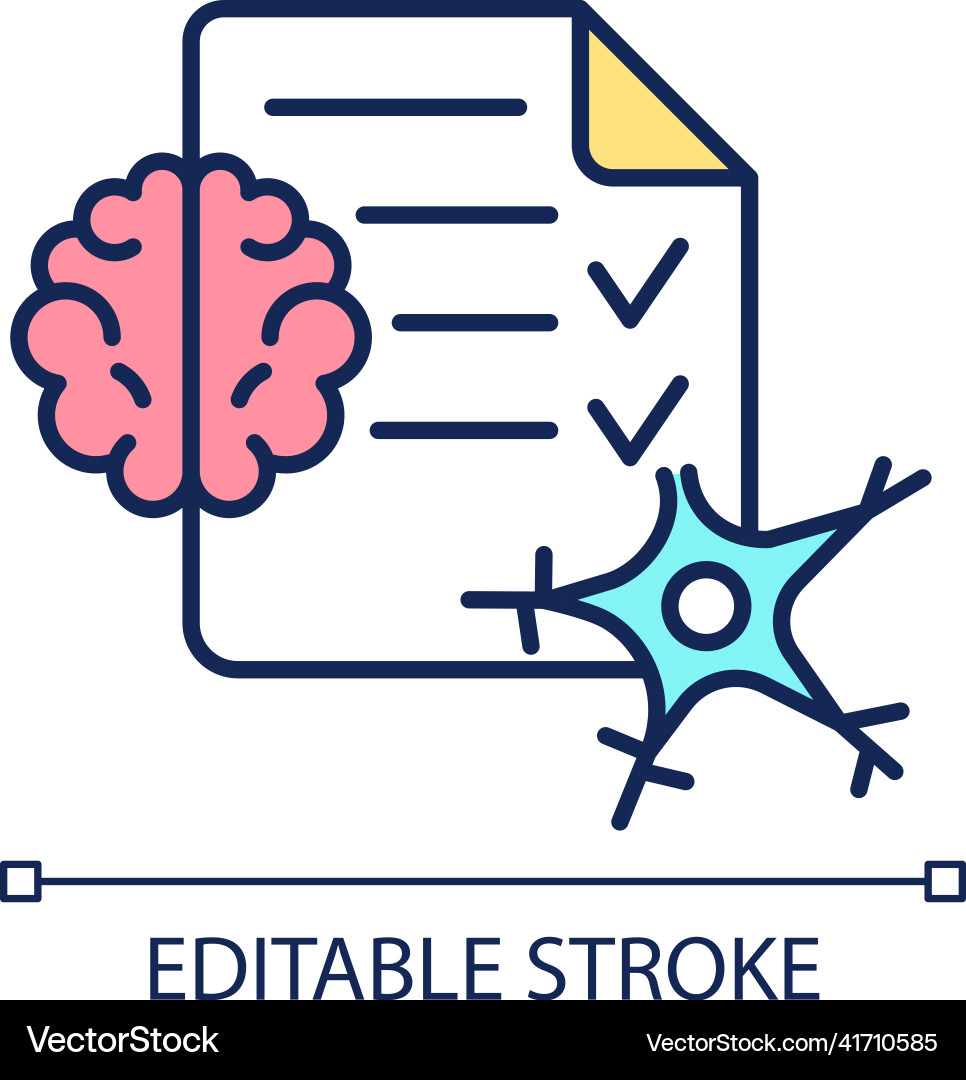 Neurological tests rgb color icon Royalty Free Vector Image
