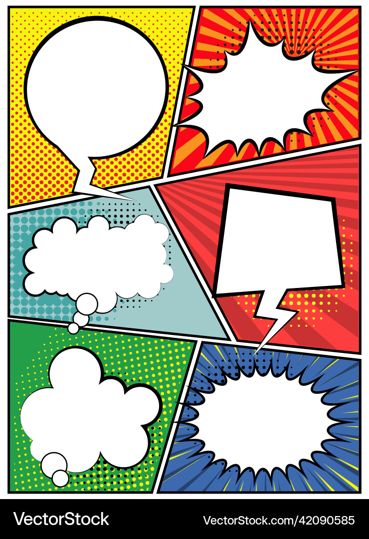 Set of comic bubbles template or color bubble Vector Image