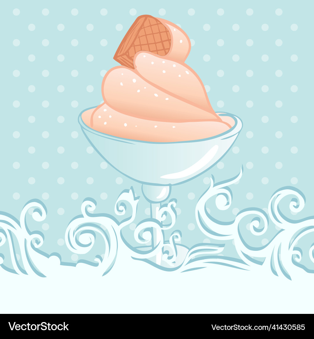 Tea party invitation vintage style frame with ice Vector Image