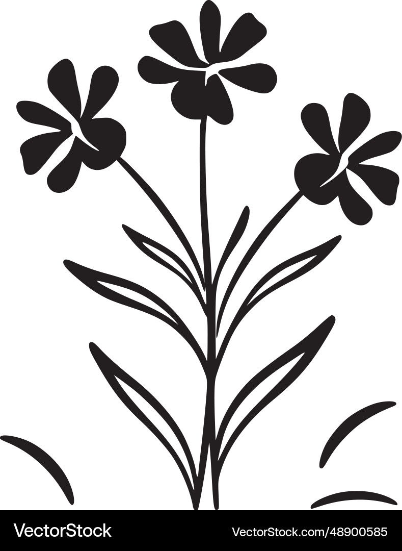 Wildflower - minimalist and simple silhouette Vector Image