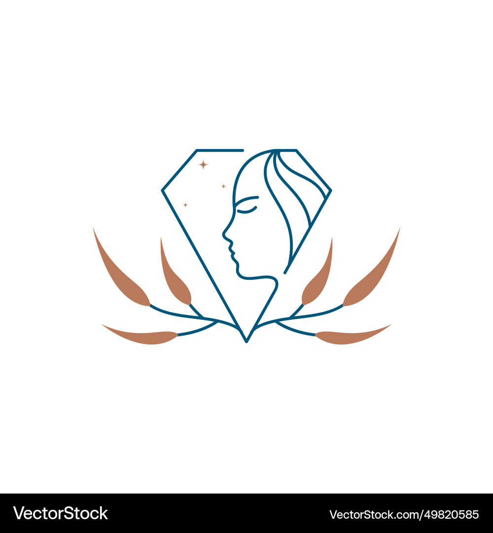 Women diamond icon logo design Royalty Free Vector Image