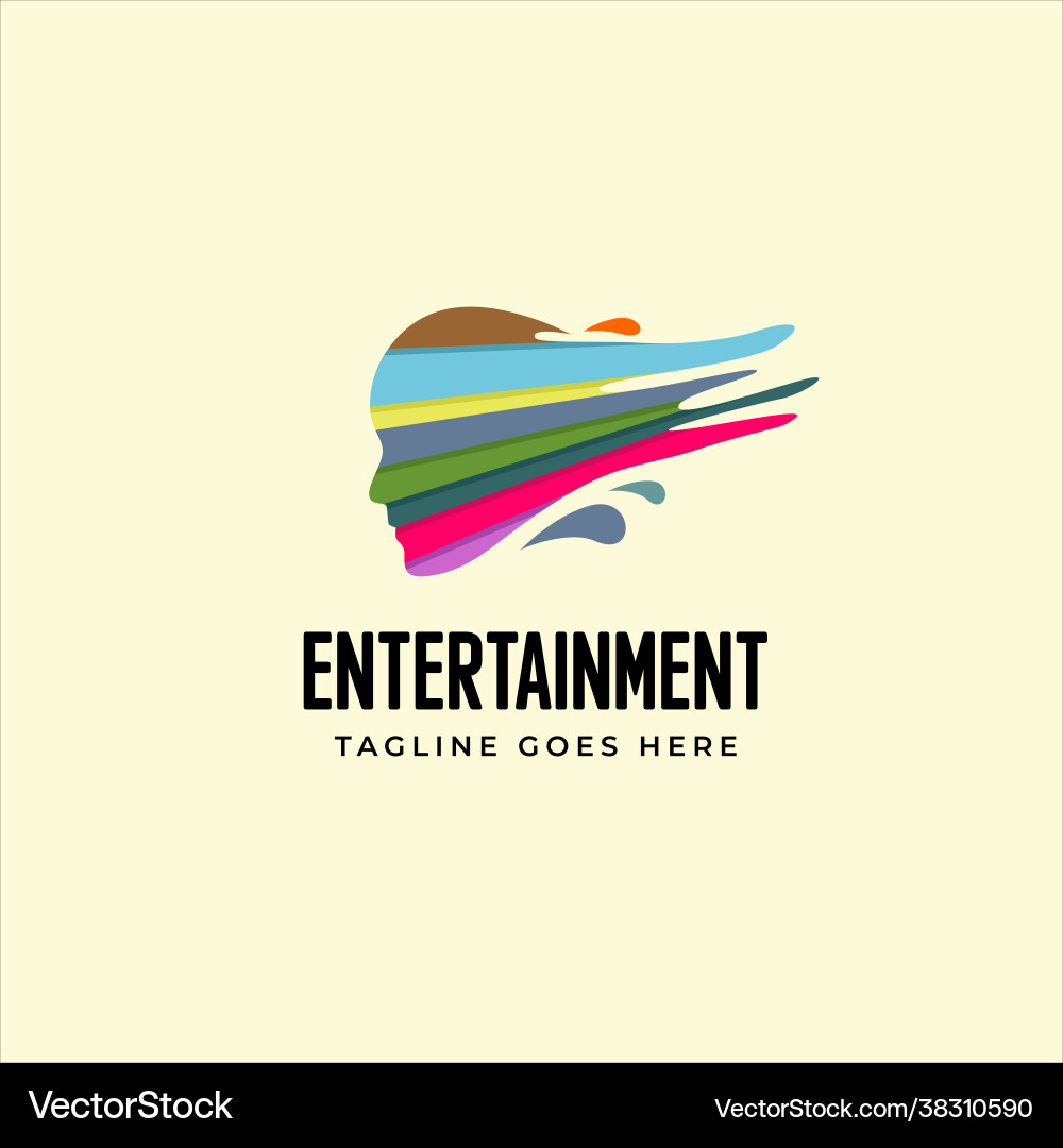 Artistic entertainment figure logo Royalty Free Vector Image