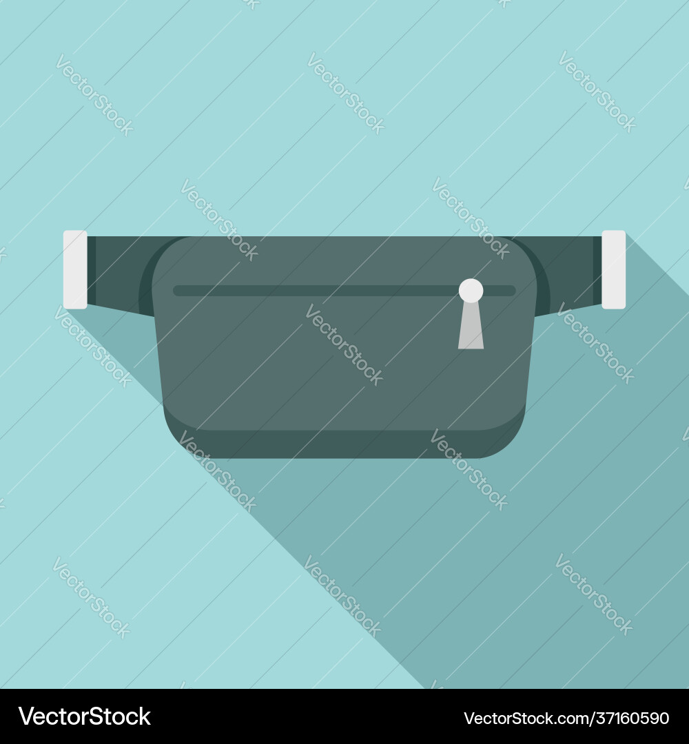 Belt waist bag icon flat style Royalty Free Vector Image