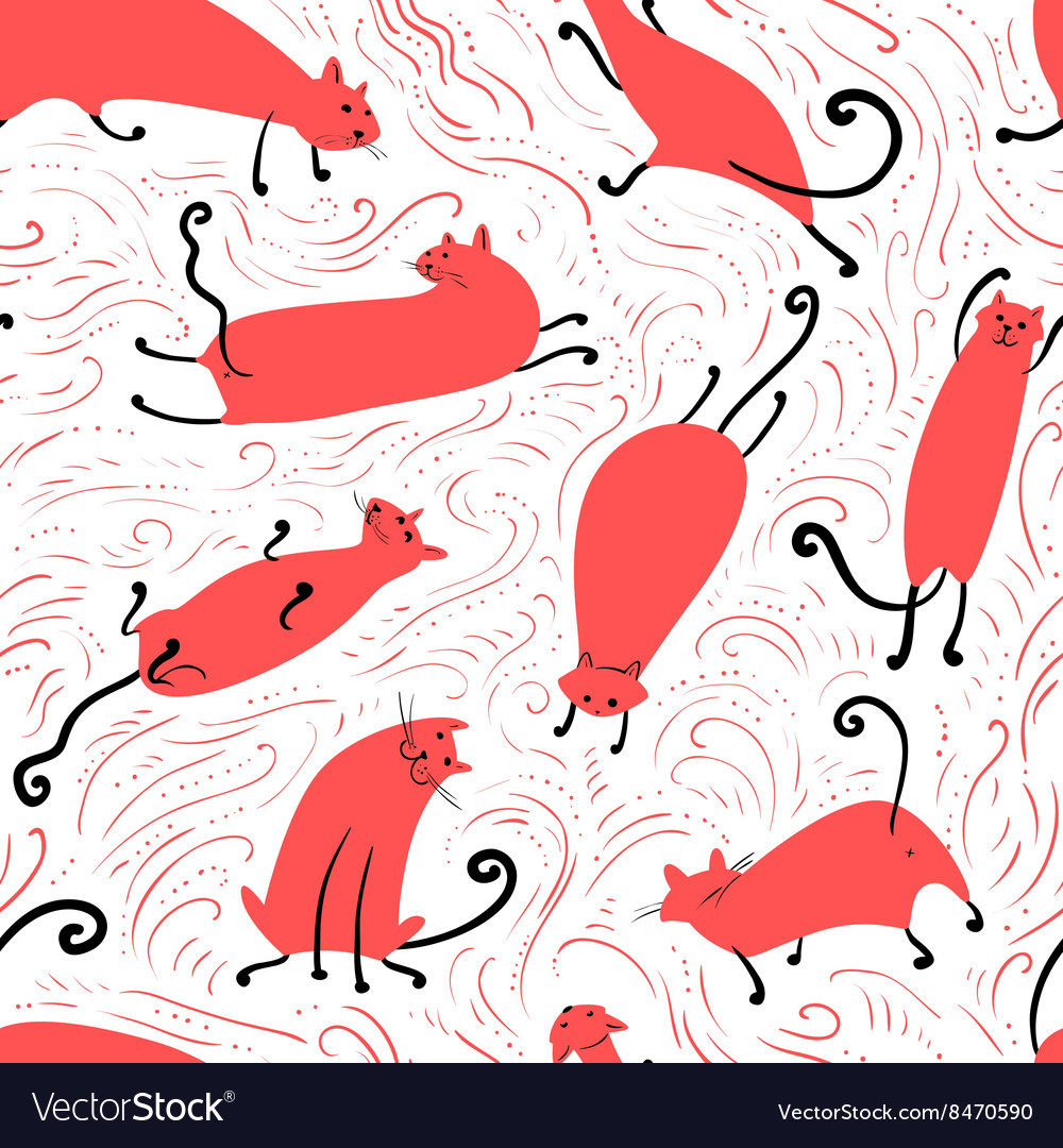 Cats seamless pattern Royalty Free Vector Image