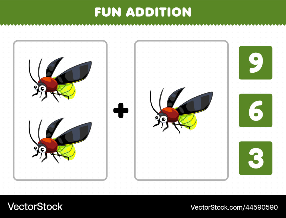 Education game for children fun addition by count Vector Image
