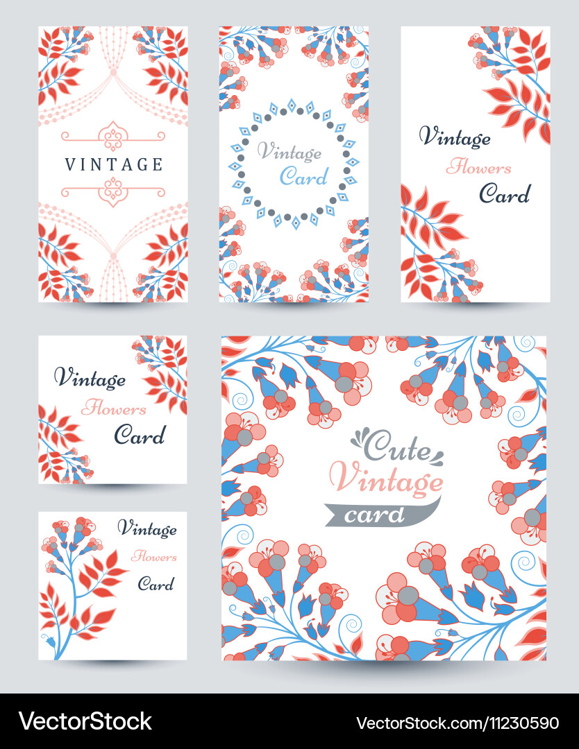 Elegant cards with decorative multi colored flower