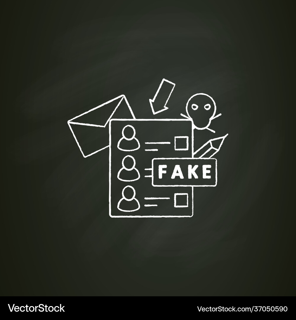 Fake ballot chalk icon Royalty Free Vector Image
