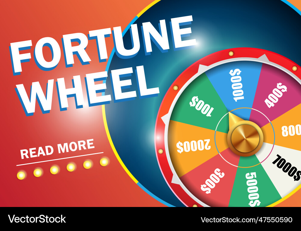 Fortune wheel read more lettering on red Vector Image