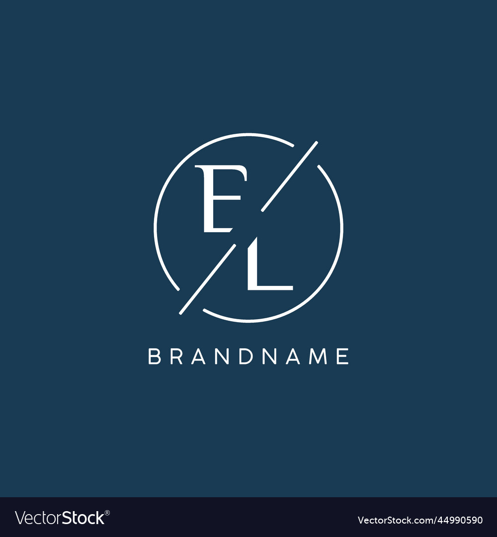 Initial letter el logo monogram with circle line Vector Image