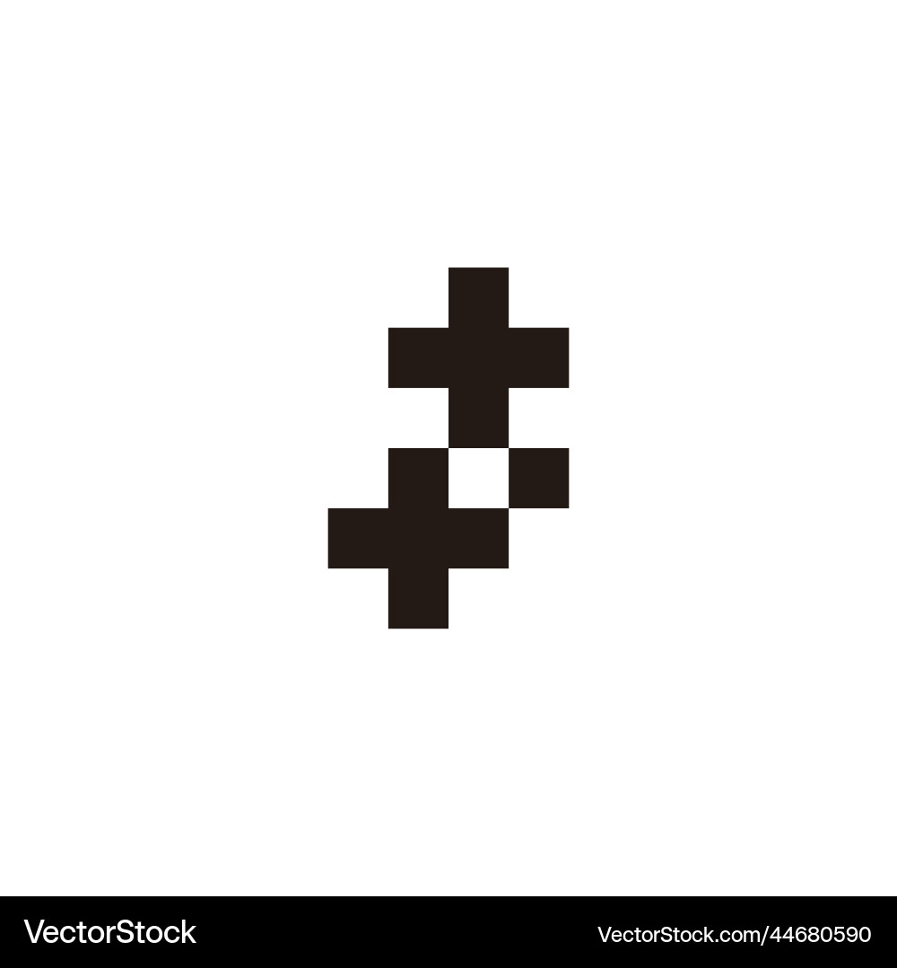 Letter t plus squares unique geometric symbol Vector Image