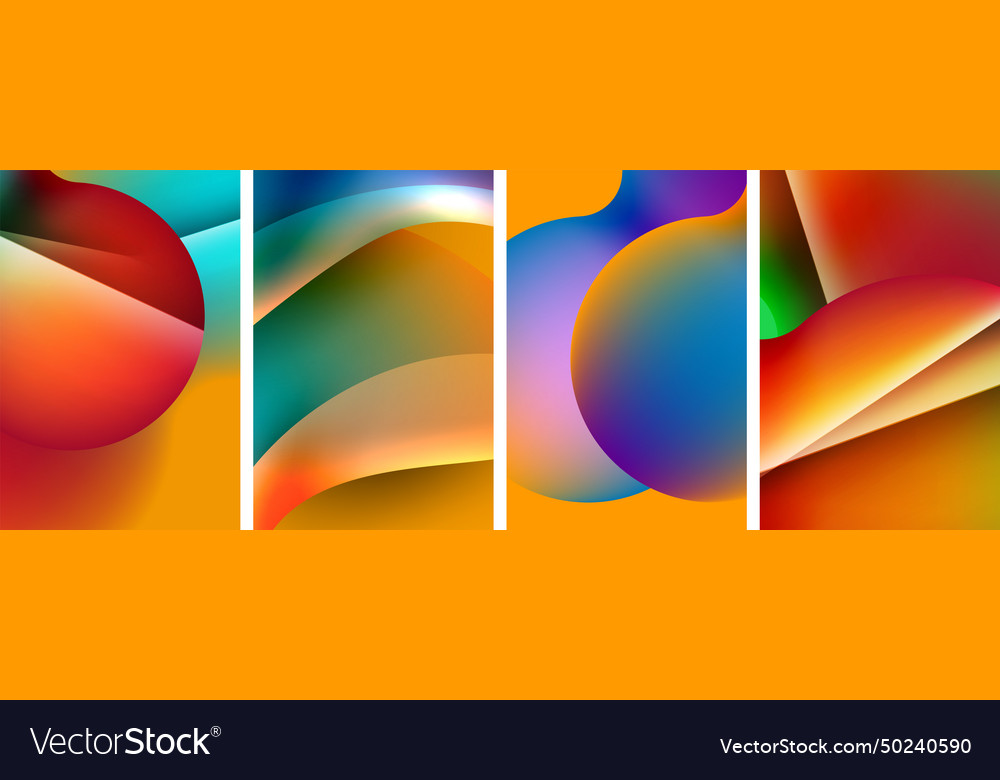 Liquid abstract shapes with gradient colors Vector Image