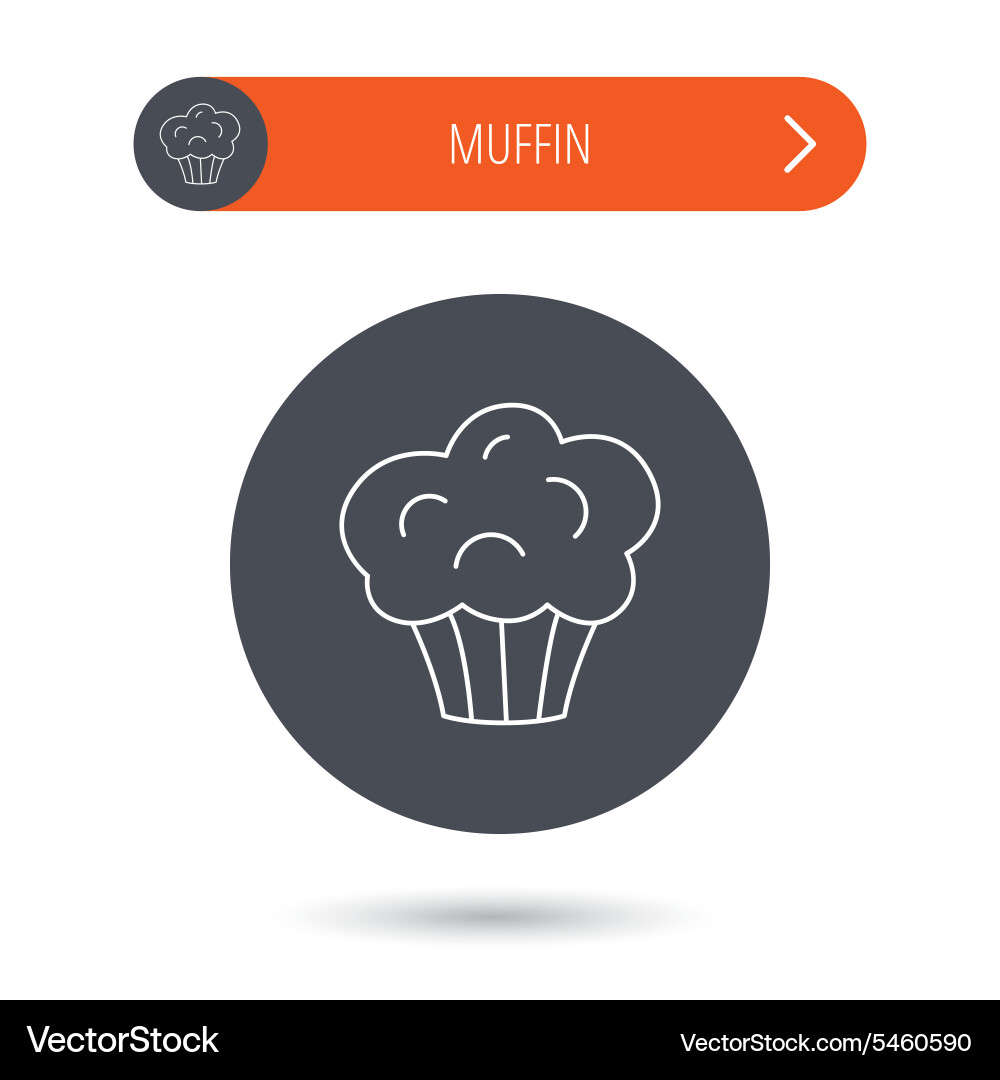 Muffin icon cupcake dessert sign Royalty Free Vector Image