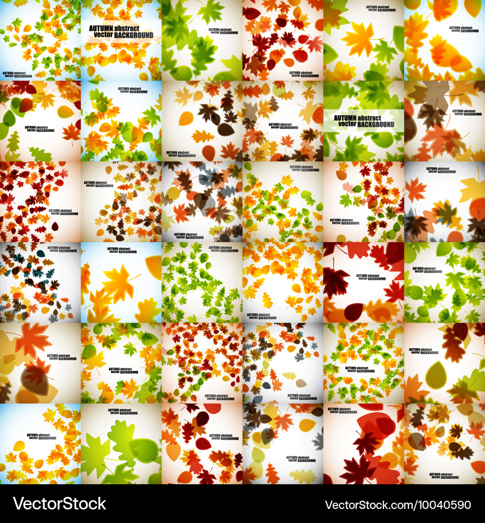Set of autumn backgrounds Royalty Free Vector Image