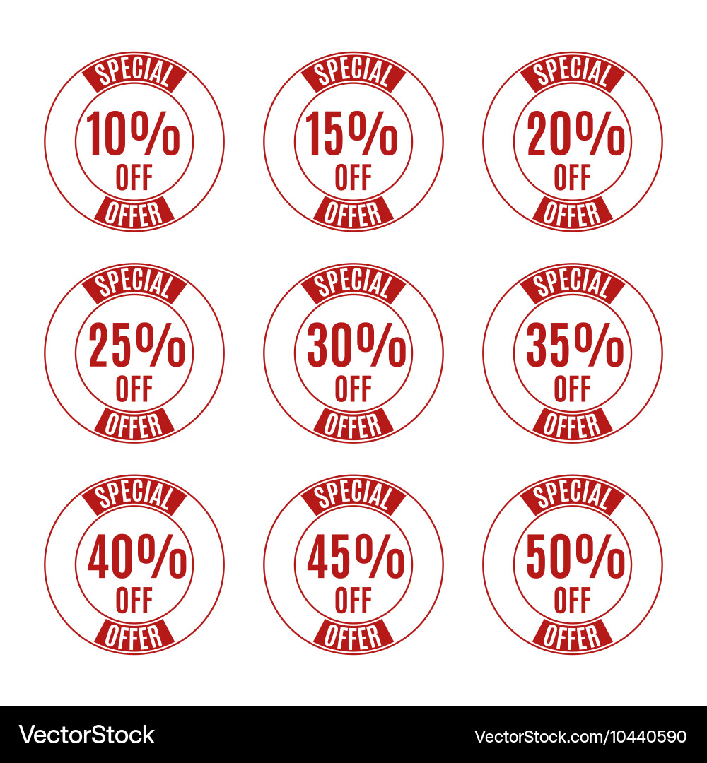 Set of discount labels Royalty Free Vector Image