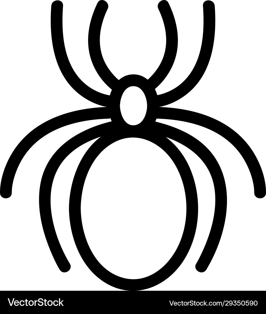 Spider icon isolated contour symbol Royalty Free Vector