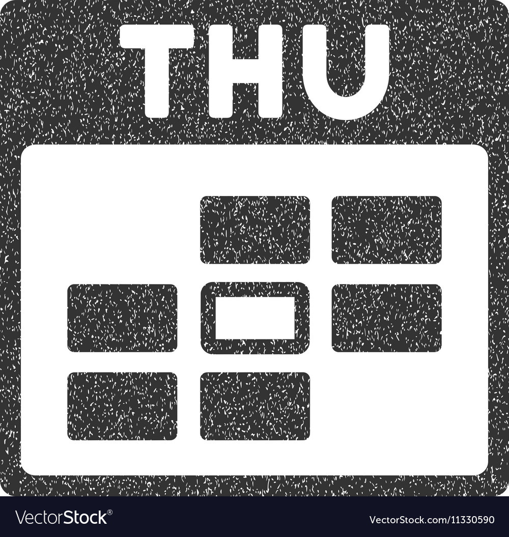 Thursday calendar grid grainy texture icon Vector Image Thursday calendar grid grainy texture icon Vector Image