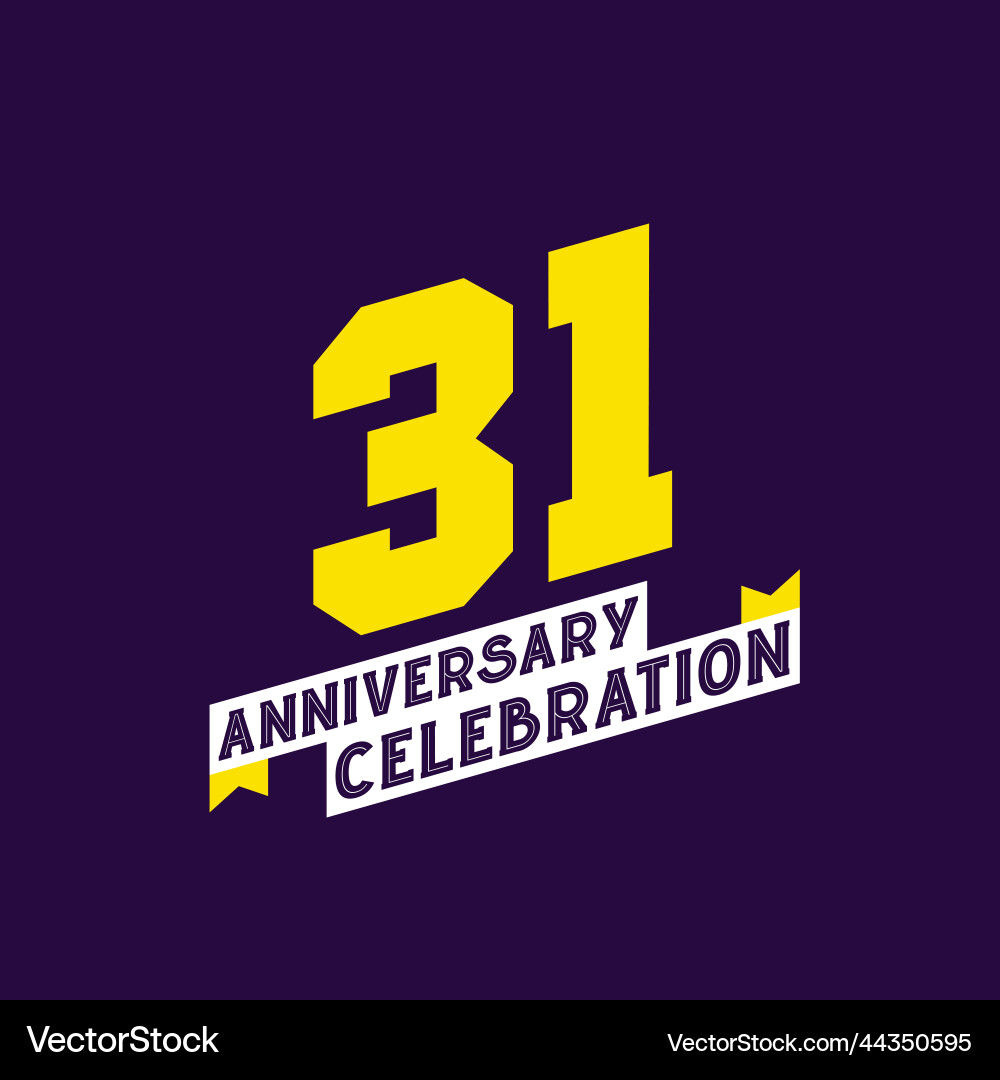 31st anniversary celebration design 31 years Vector Image