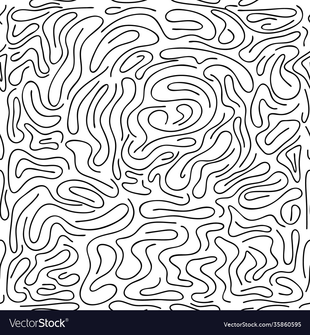 Abstract Line Seamless Pattern Isolated On White Vector Image