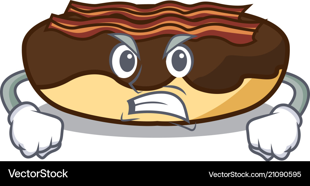 Angry maple bacon bar mascot cartoon Royalty Free Vector