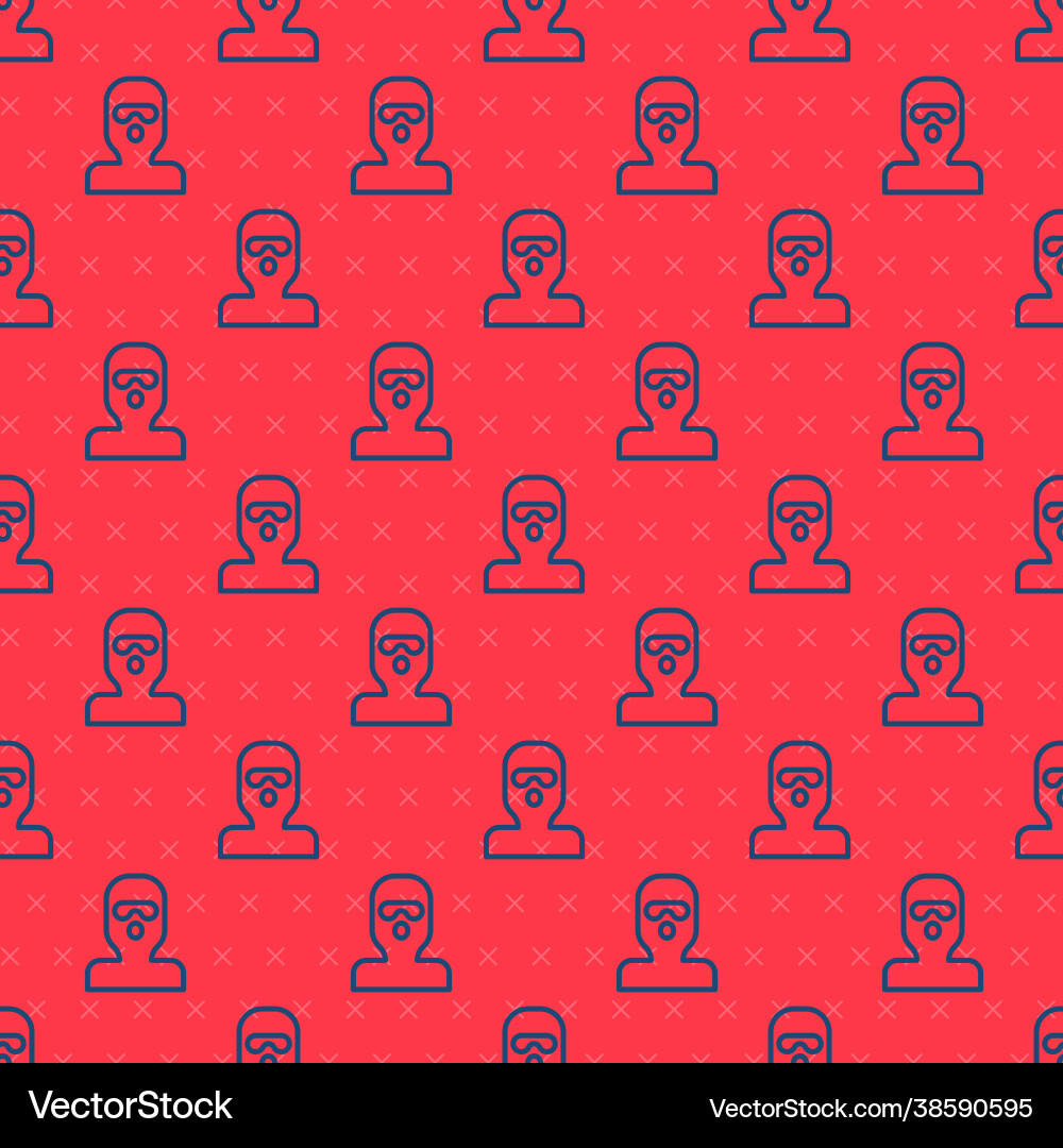 Blue line thief mask icon isolated seamless Vector Image