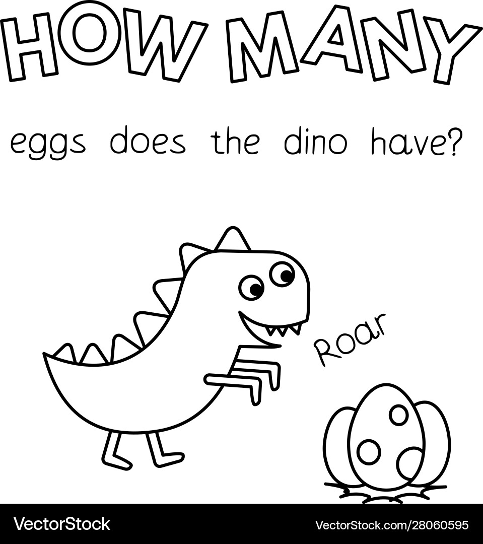Cartoon dinosaur counting game coloring book Vector Image