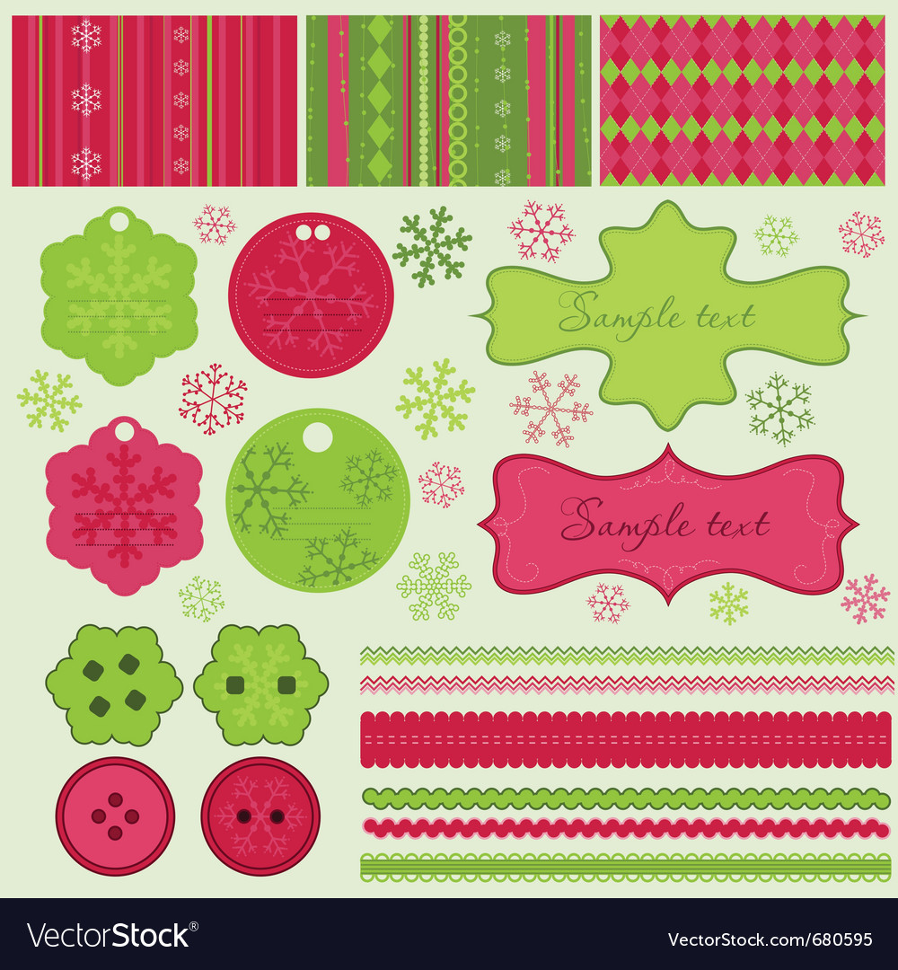 Christmas pattern elements Royalty Free Vector Image