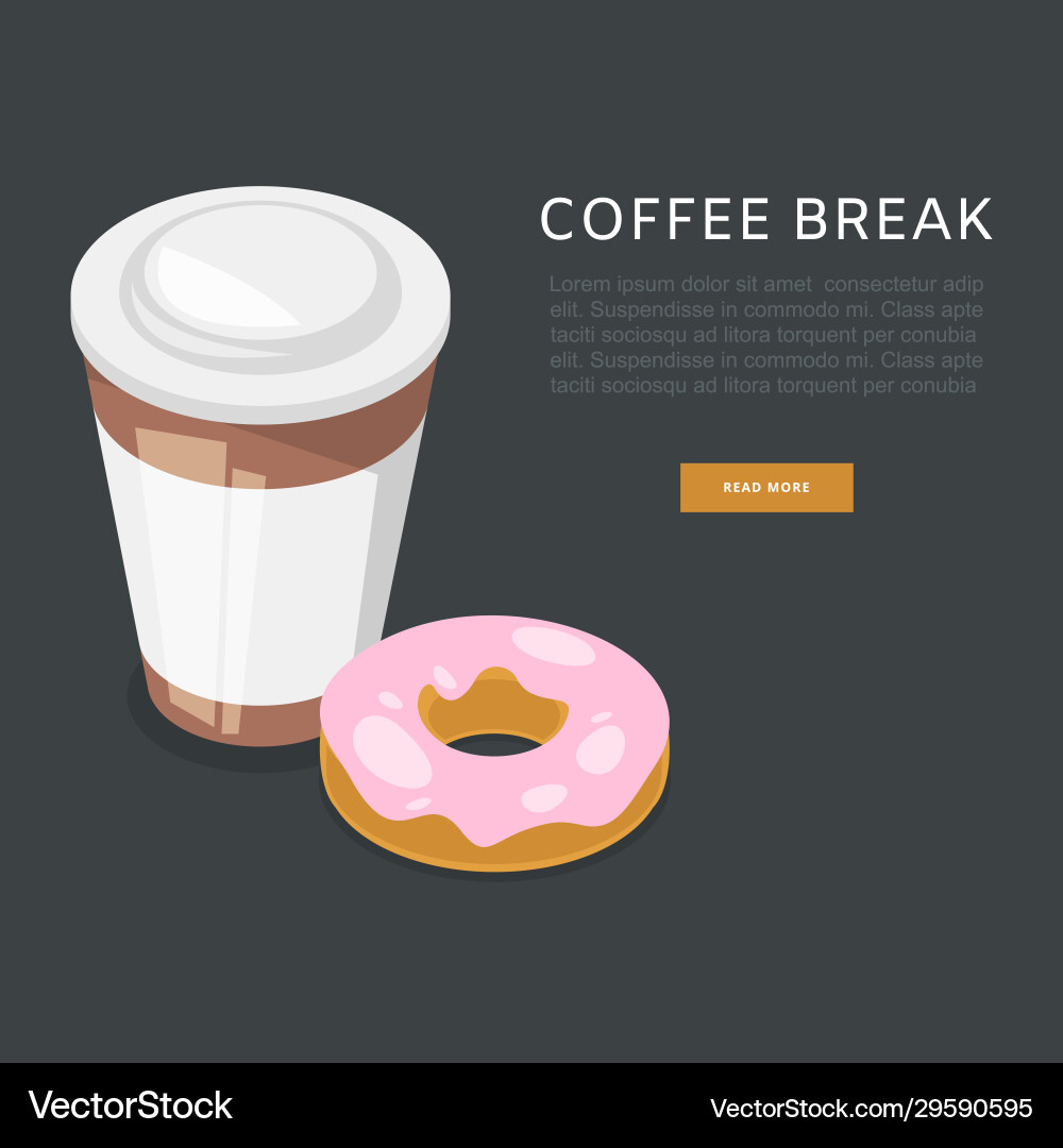 Coffee break or breakfast cartoon poster Vector Image