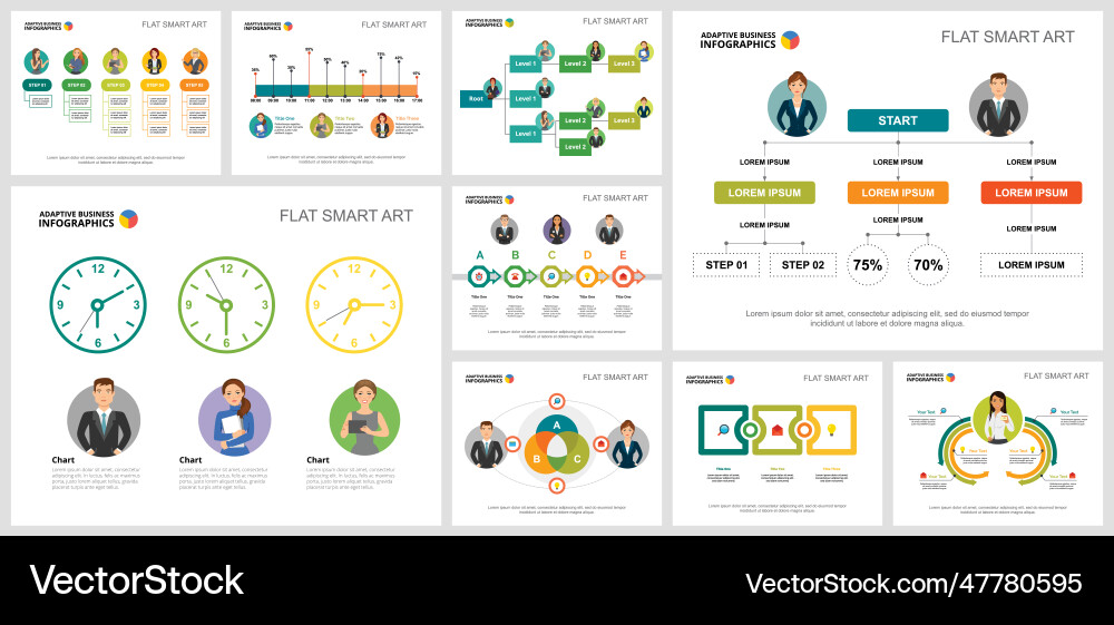 Colorful strategy or planning concept infographic Vector Image