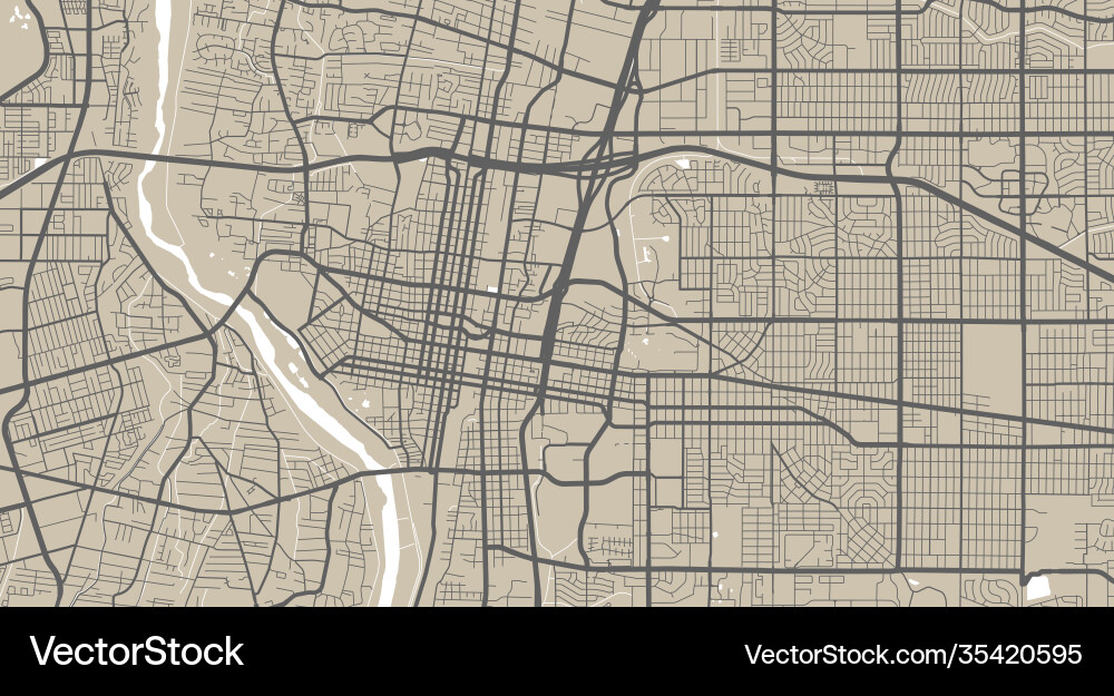 Detailed map albuquerque city linear print Vector Image