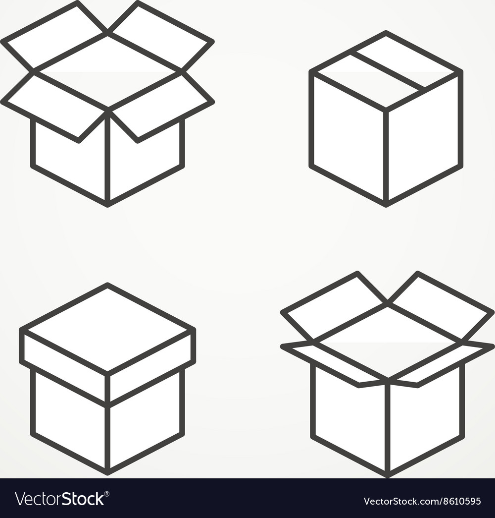 Different boxes collection Royalty Free Vector Image