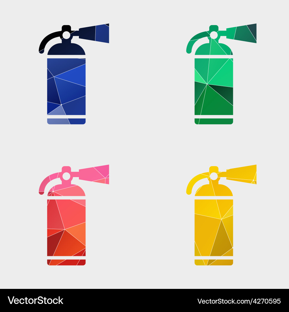 Fire extinguisher icon abstract triangle Vector Image