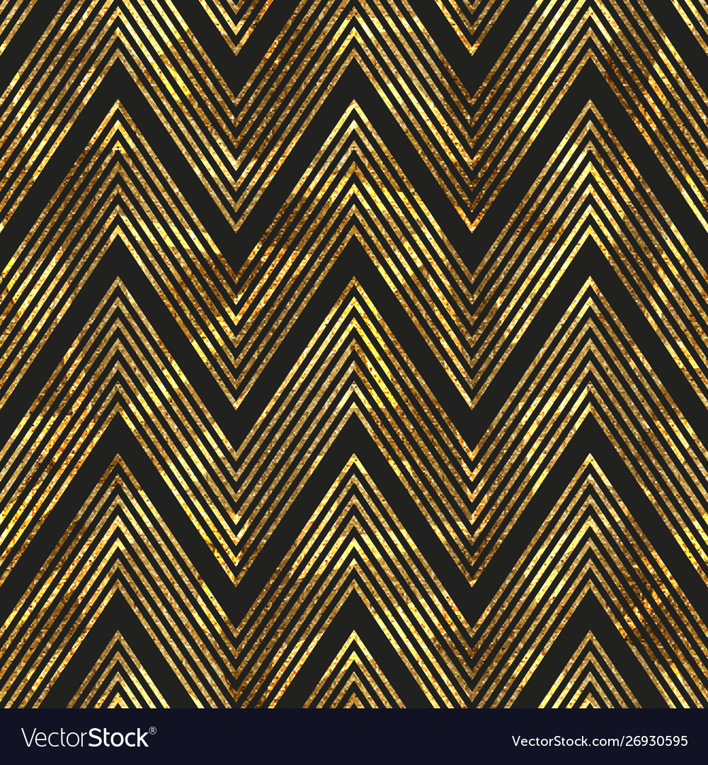 Gold zigzag stripes pattern Royalty Free Vector Image