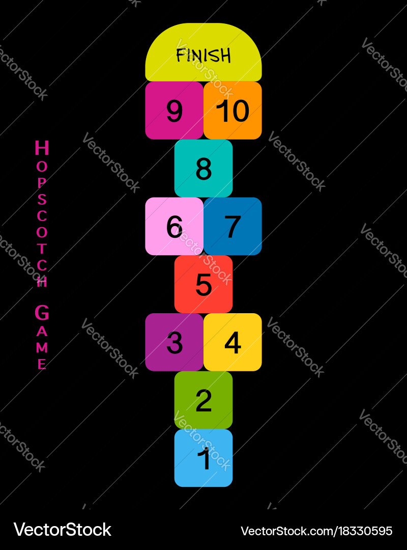 Hopscotch game for your design Royalty Free Vector Image