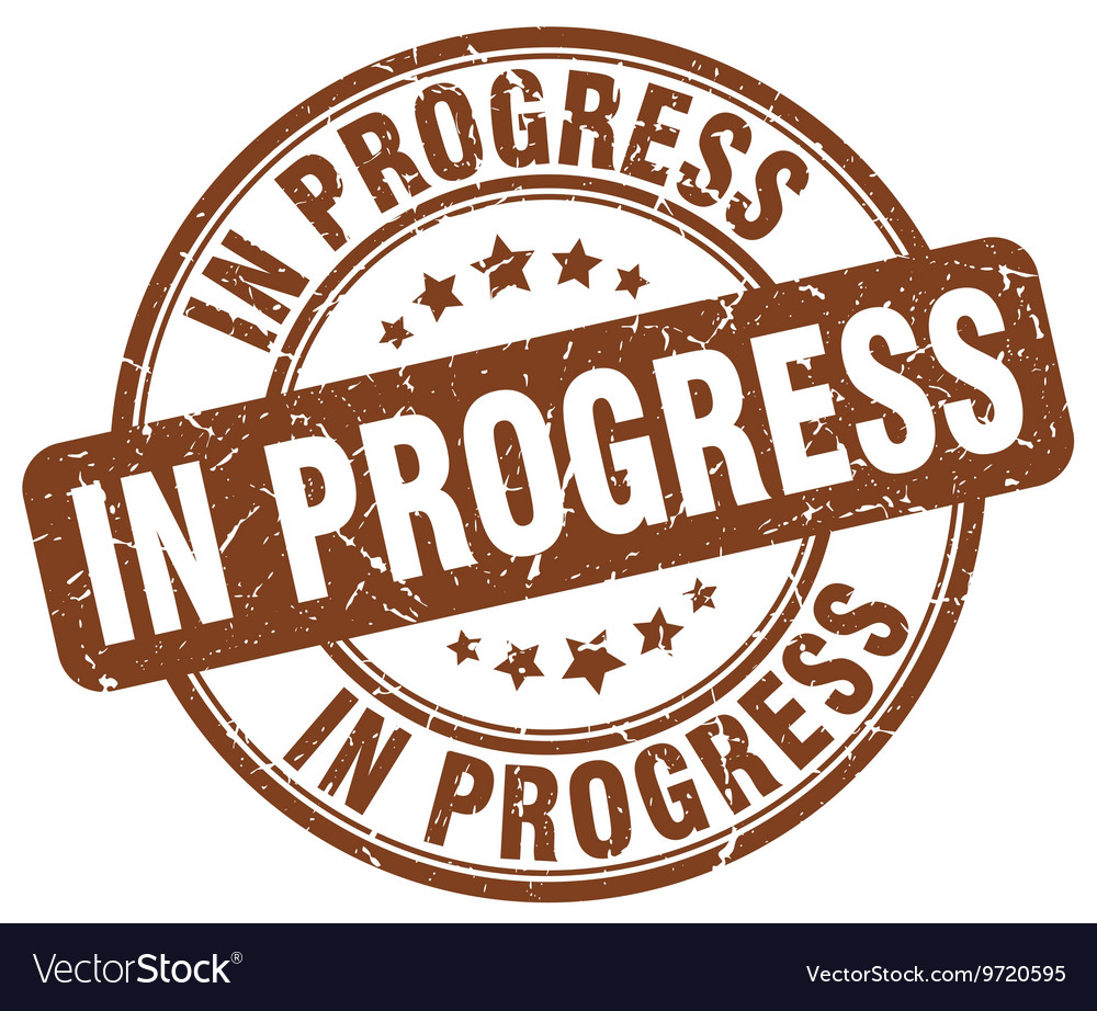 In progress stamp Royalty Free Vector Image - VectorStock