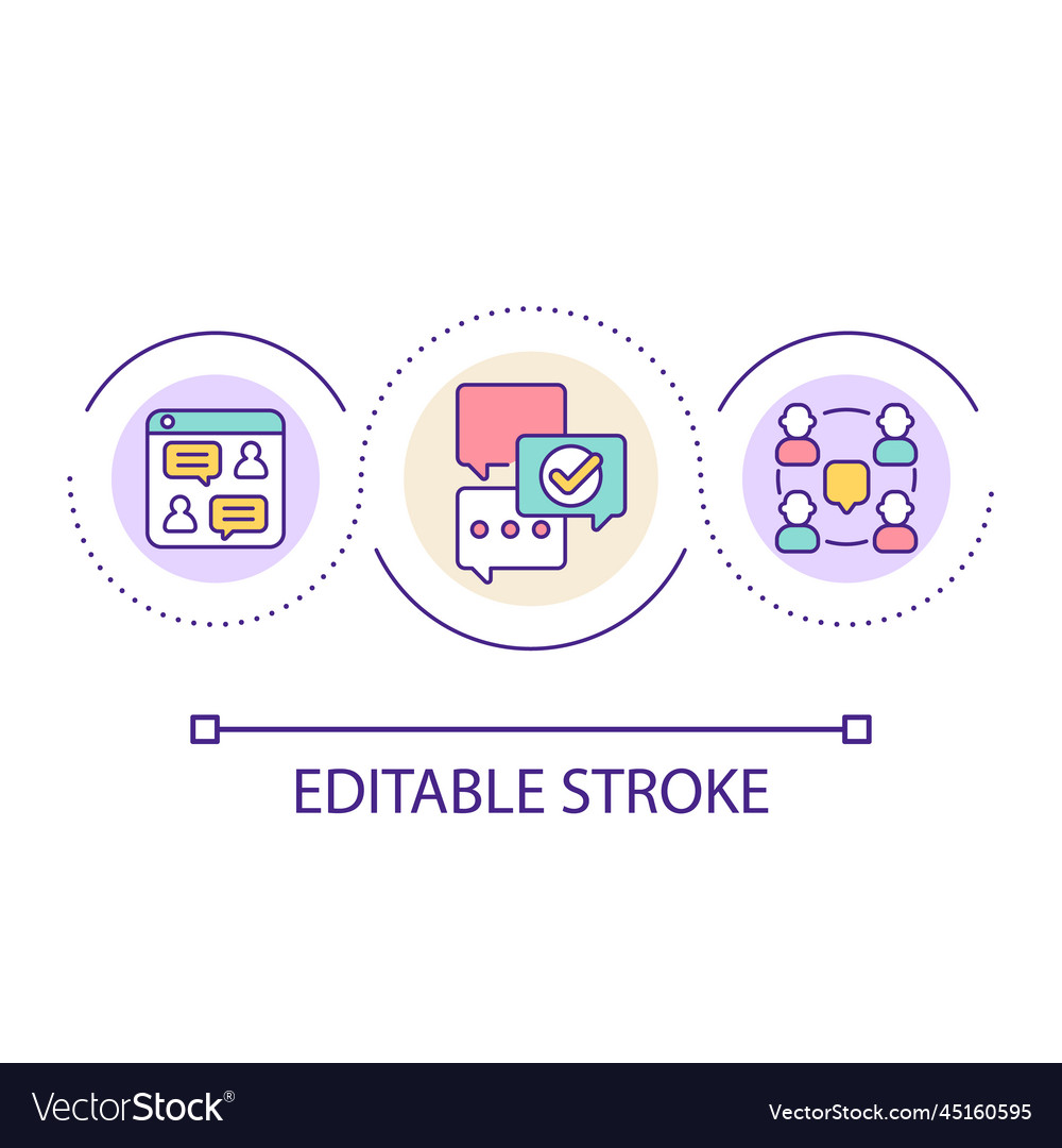 Live chat loop concept icon Royalty Free Vector Image