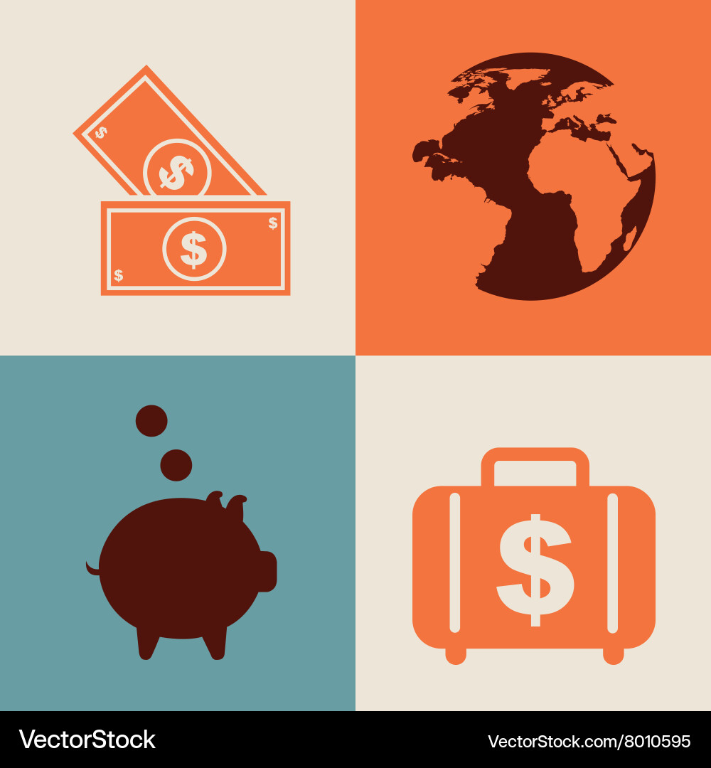 Money set icons design Royalty Free Vector Image