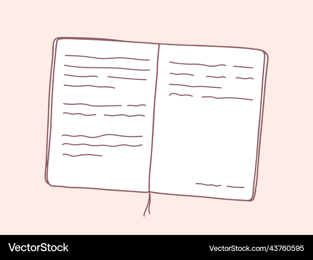 Open book hand drawn of with text Royalty Free Vector Image
