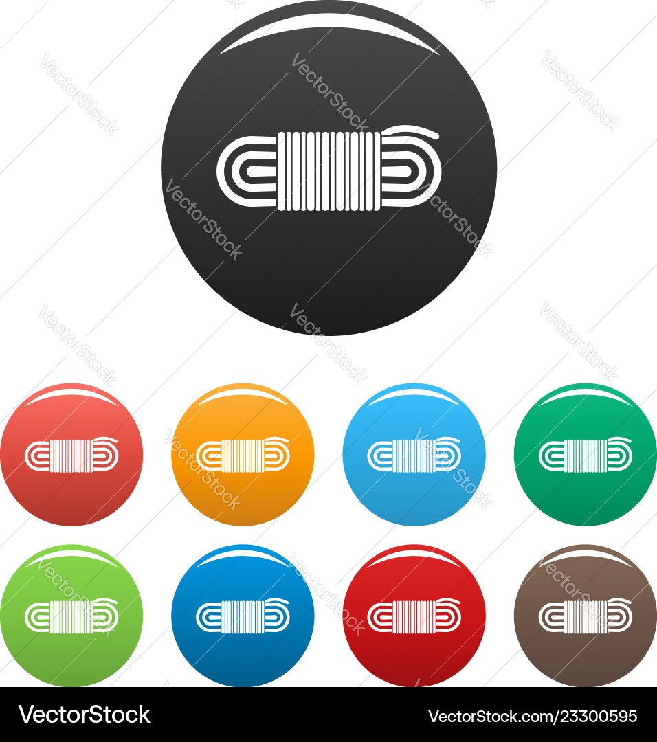 Rope icons set color Royalty Free Vector Image