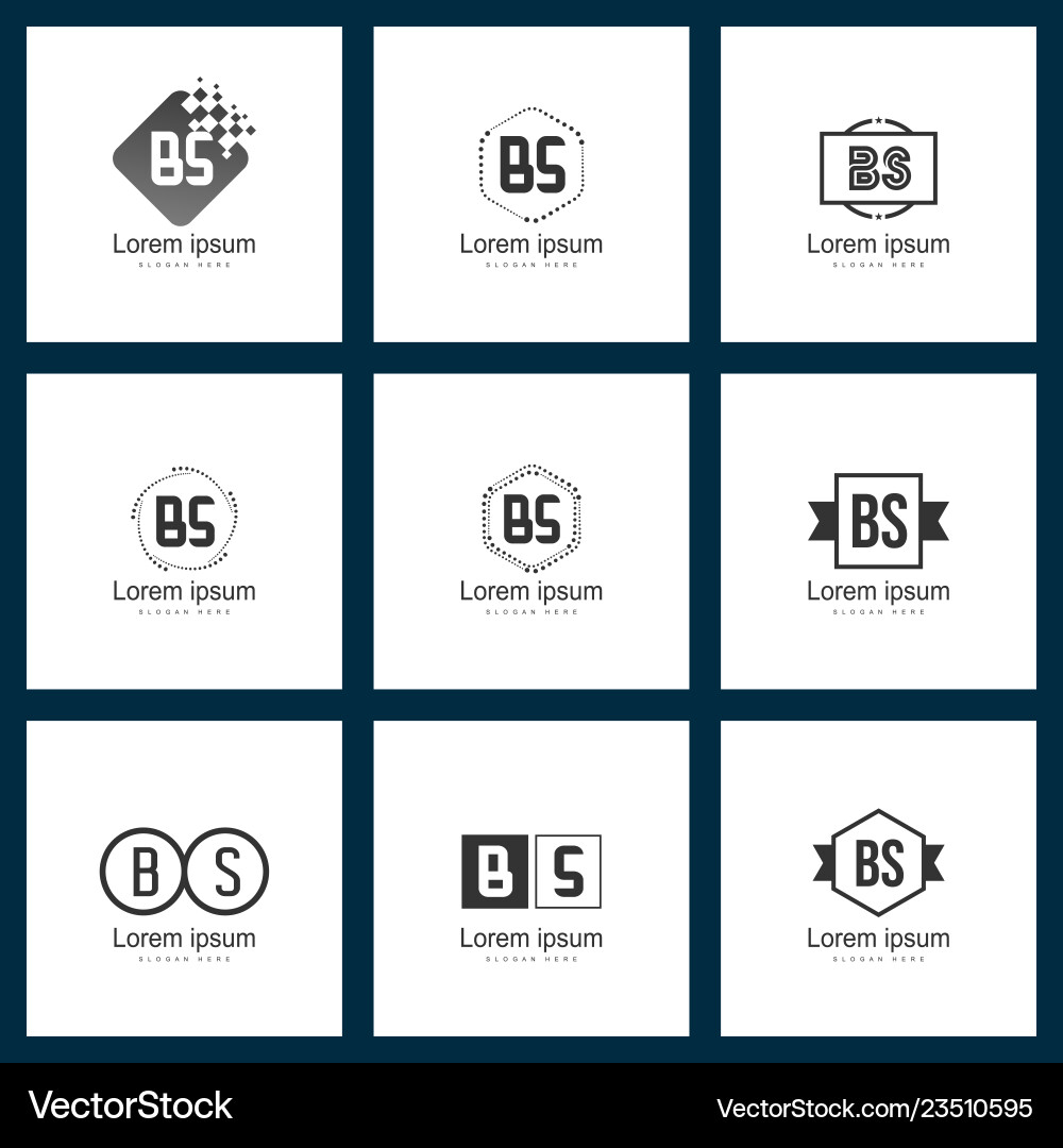 Set of letter logo initial bs template design Vector Image