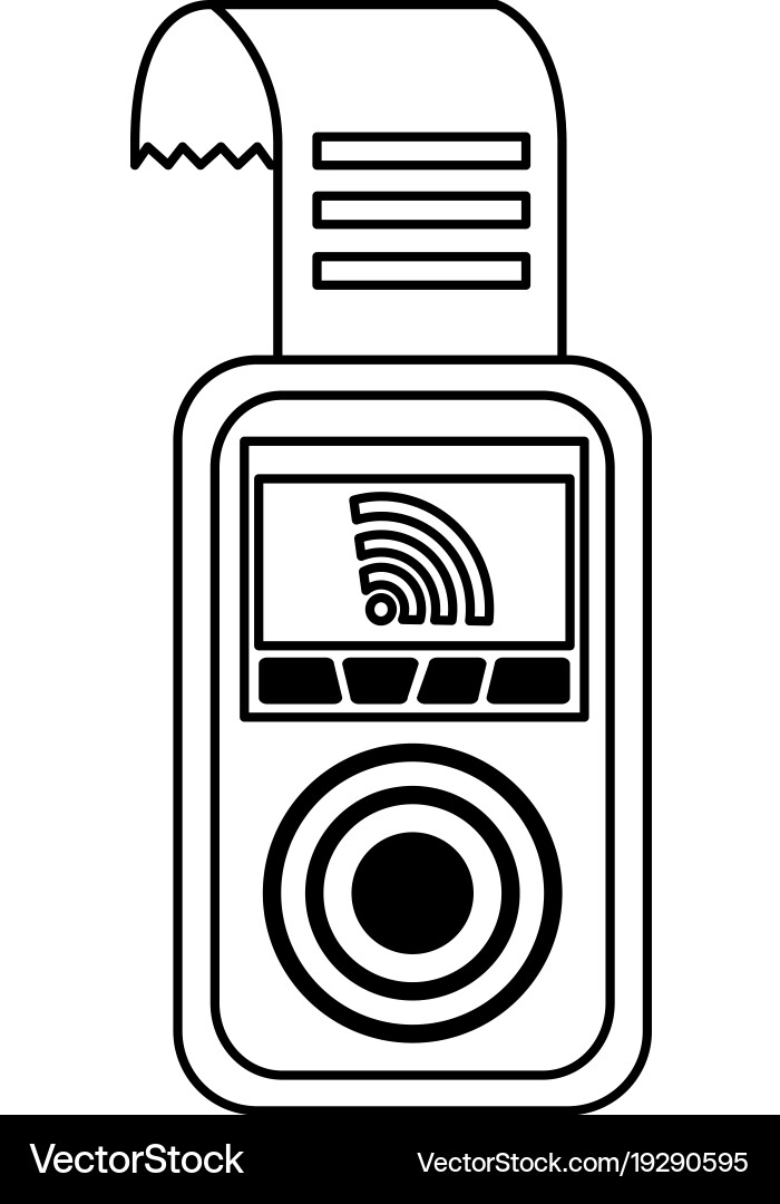 Voucher machine with wifi signal Royalty Free Vector Image