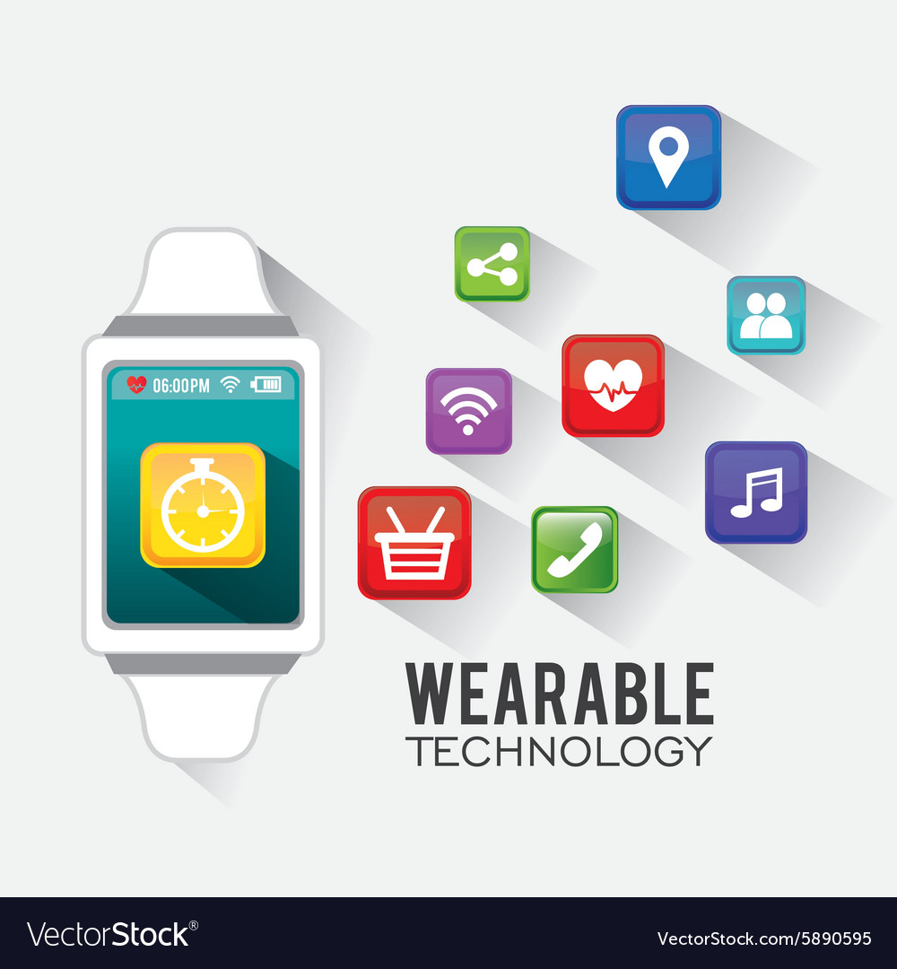 Wearable technology design Royalty Free Vector Image