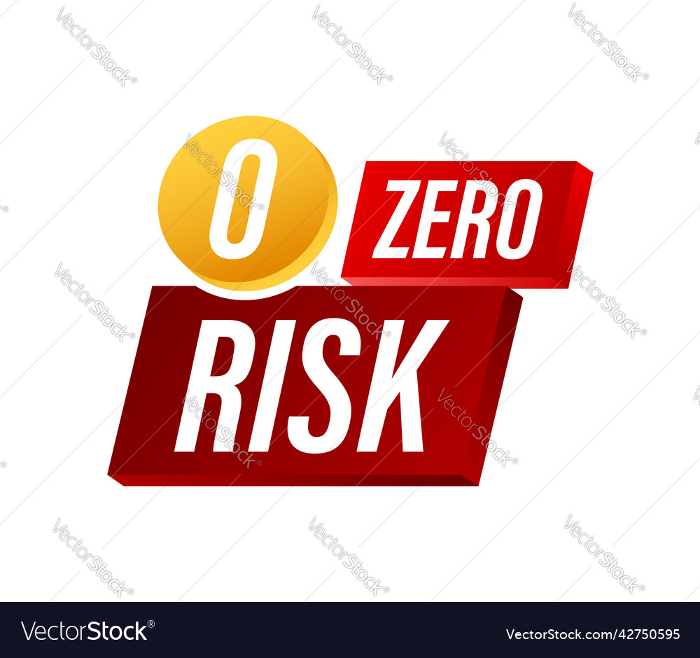 Zero risk in 3d style on white background Vector Image