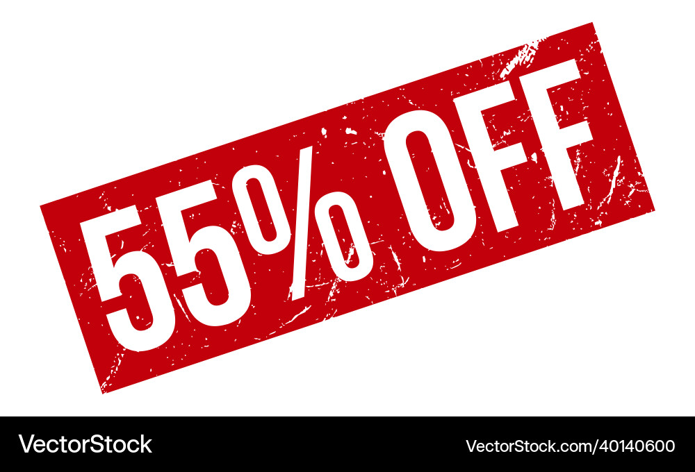 55 off rubber stamp red off rubber grunge Vector Image