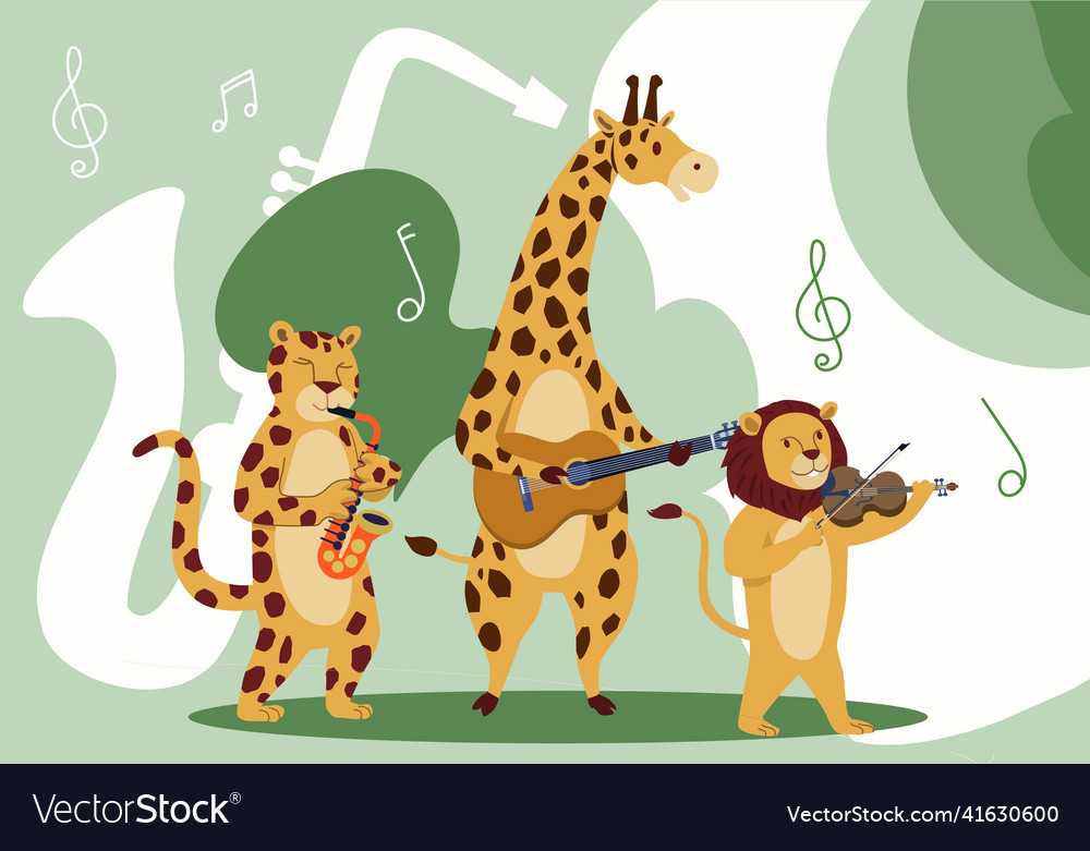 Animal music band Royalty Free Vector Image - VectorStock