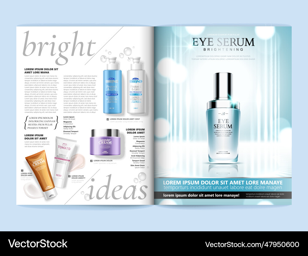 Cosmetic magazine brochure Royalty Free Vector Image