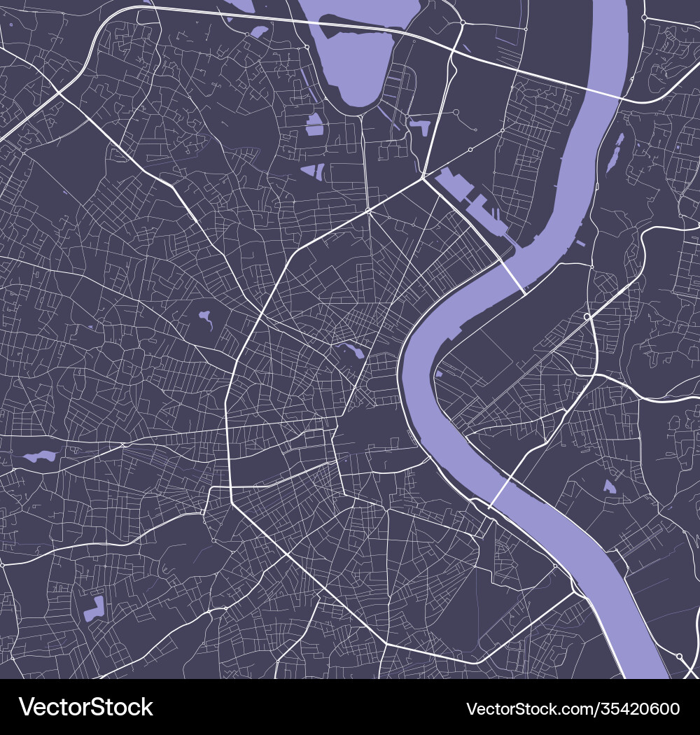 Detailed map bordeaux city linear print map Vector Image