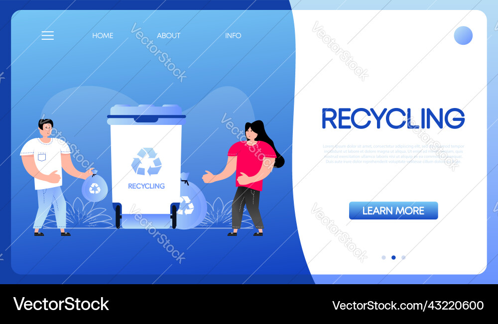 Flat with green recycling people Royalty Free Vector Image